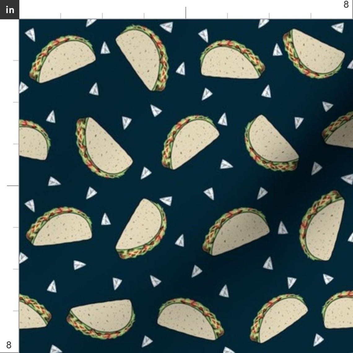 Hard Taco Fabric - Geometric Triangles Mexican Food Pattern Black by ...