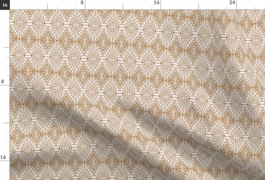 Gold and White Geometric Design Fabric - Sahara Diamond Geo Gold by ...