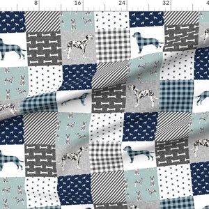 Dalmatian Fabric Dalmatian Pet Quilt B Floral Cheater Quilt - Etsy