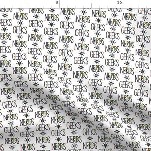 Nerdy Geeks Fabric Geeks and Nerds by Andibird Geeky Nerds | Etsy