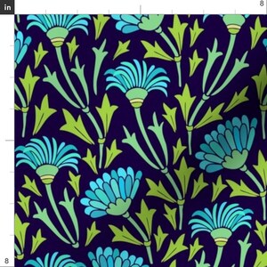 Blue Dainty Small Floral Illustration Spring Fabric Blue - Etsy