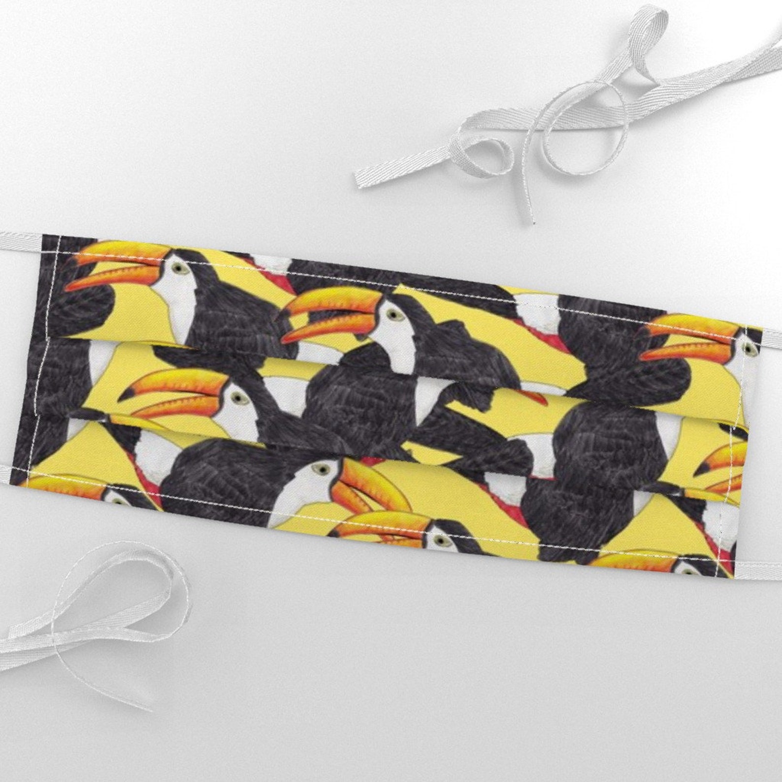 Vintage Tropical Toucan Fabric Toucan Yellow by | Etsy