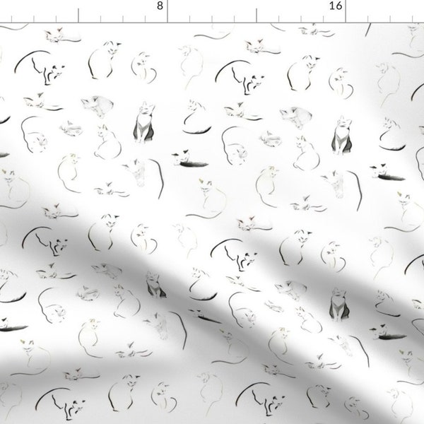 Cat Print Fabric - Etsy