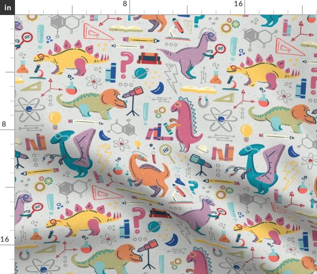 Dinosaur Scientists Fabric Pterodactyl, Spinosaurus, Tyrannosa by ...