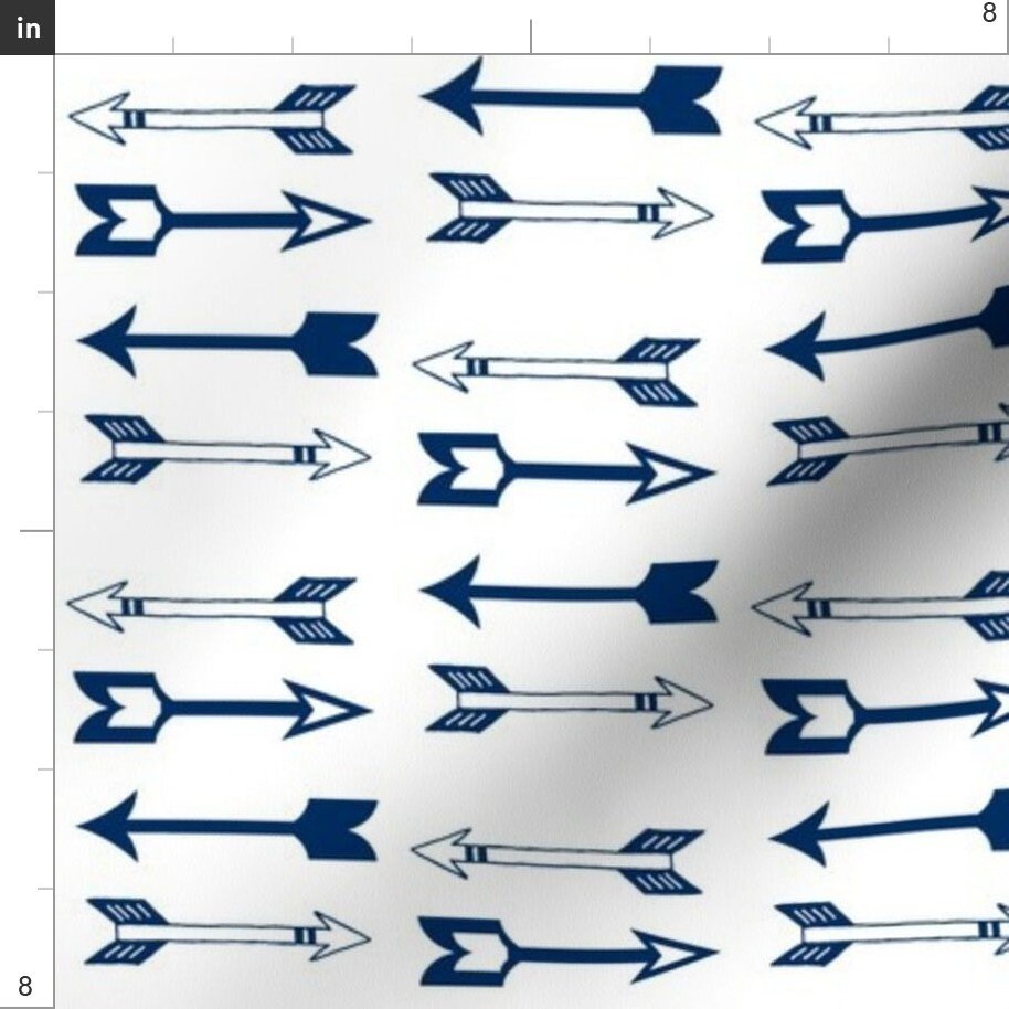 Navy Blue Arrow Fabric Navy Arrows by Modfox Navy Blue - Etsy