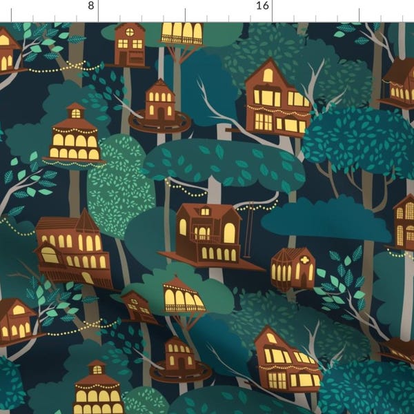 Treehouse Fabric - Etsy