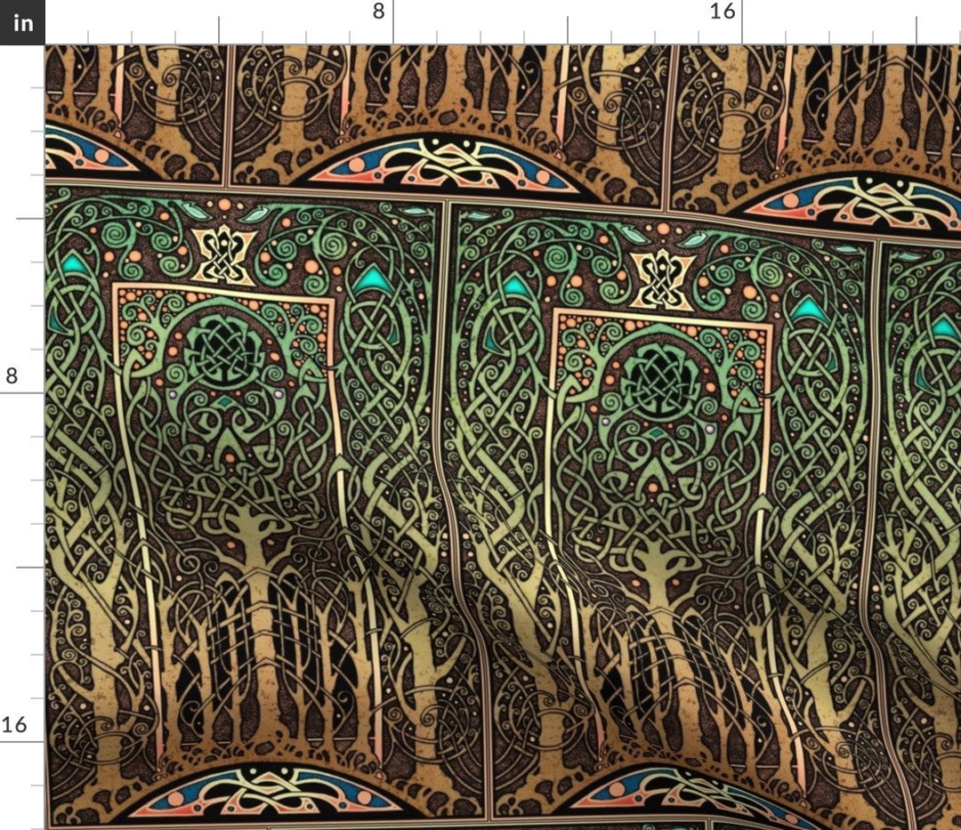Celtic Knotwork Fabric Tanglewood Celtic Tree Design by Bradley W ...