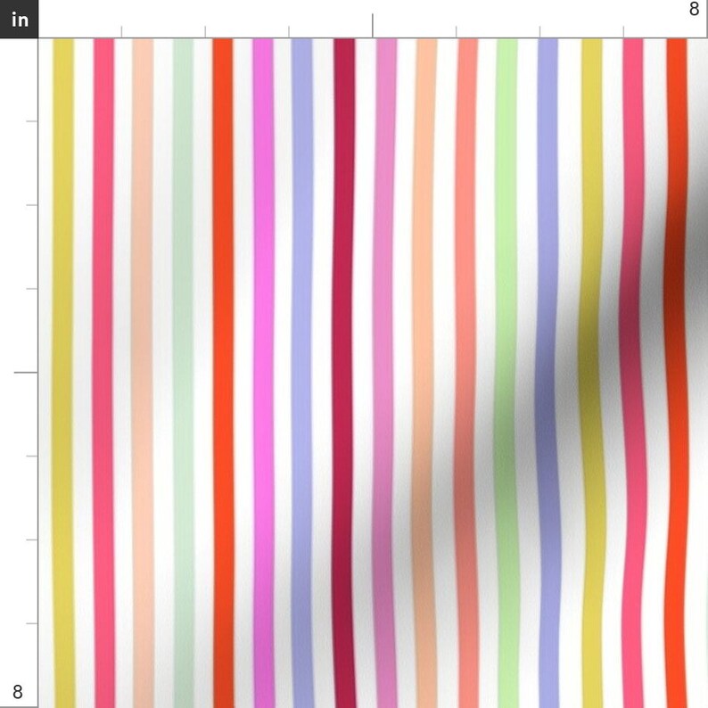 Rainbow Stripe Fabric Perfectly Pinstripe in 'spring - Etsy