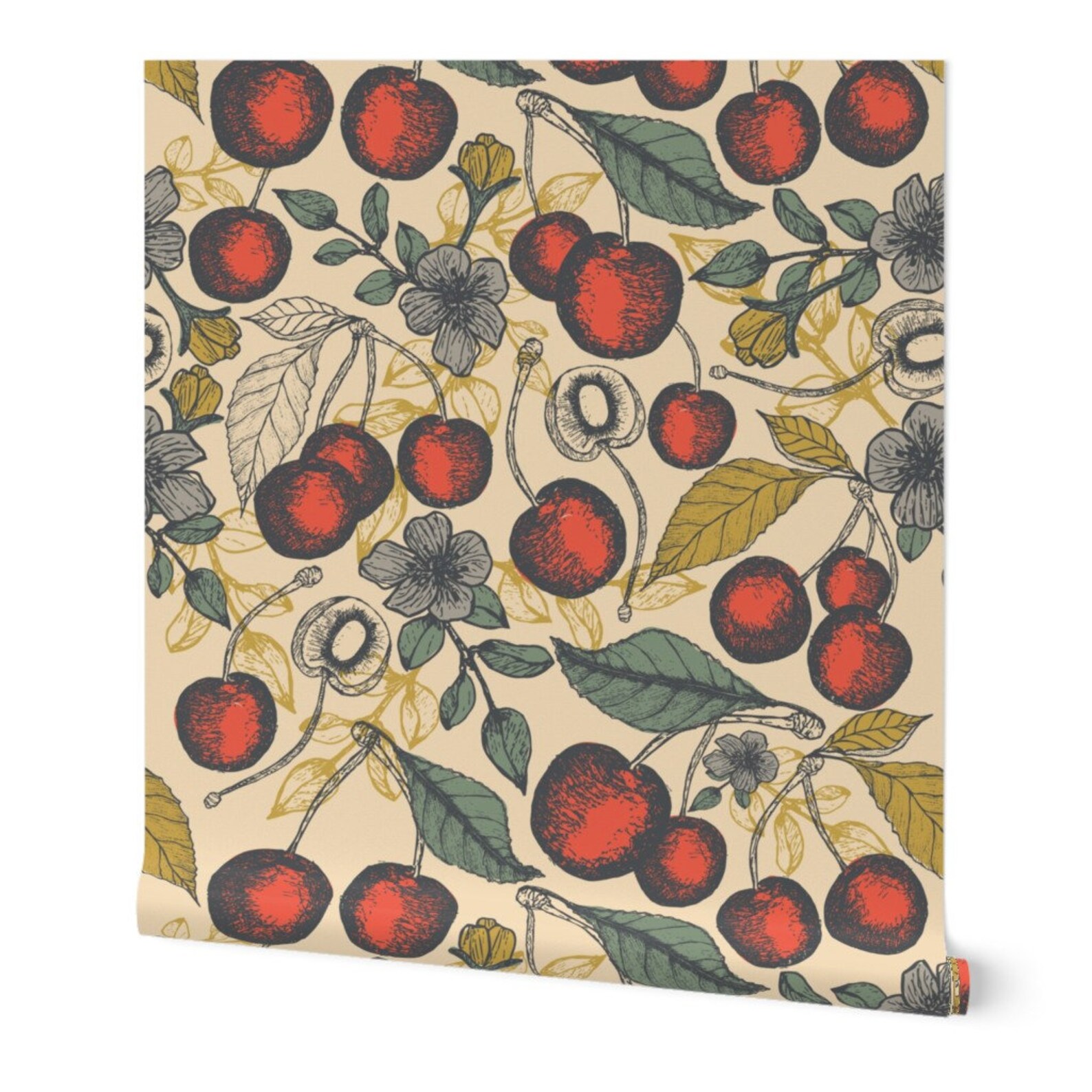 Vintage Style Cherry Wallpaper Cherry Flavor by Latoblab - Etsy