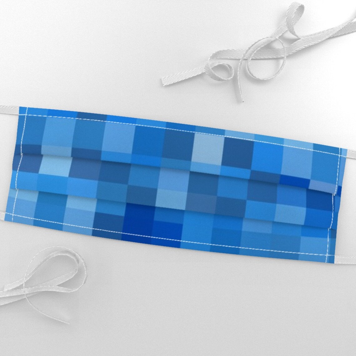 Blue Pixels Fabric Pixel Party / Blue by Willowlanetextiles - Etsy