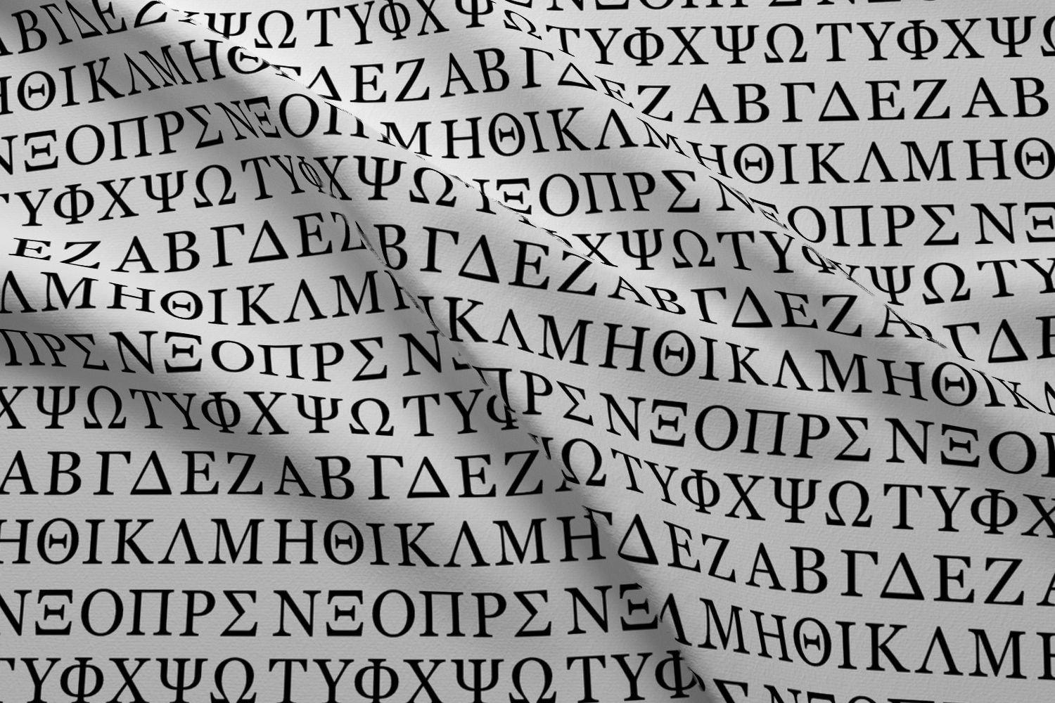 Greek Alphabet Fabric Greek Letters By Thinlinetextiles | Etsy