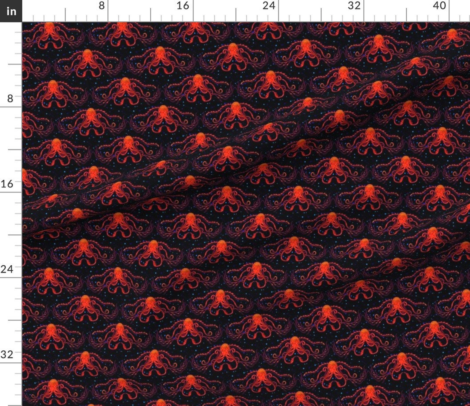 Octopus Fabric Octal Damask by Jadegordon Octopus Tentacle | Etsy