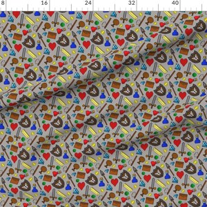 8 Bit Fabric 8 Bit Pixel Retro Video Game Icons by Themadcraftduckie 8 ...