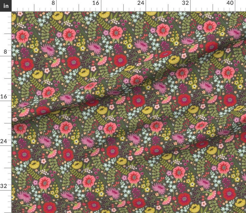 Eclectic Floral Fabric Eclectic Floral-8in by Wrapartist - Etsy