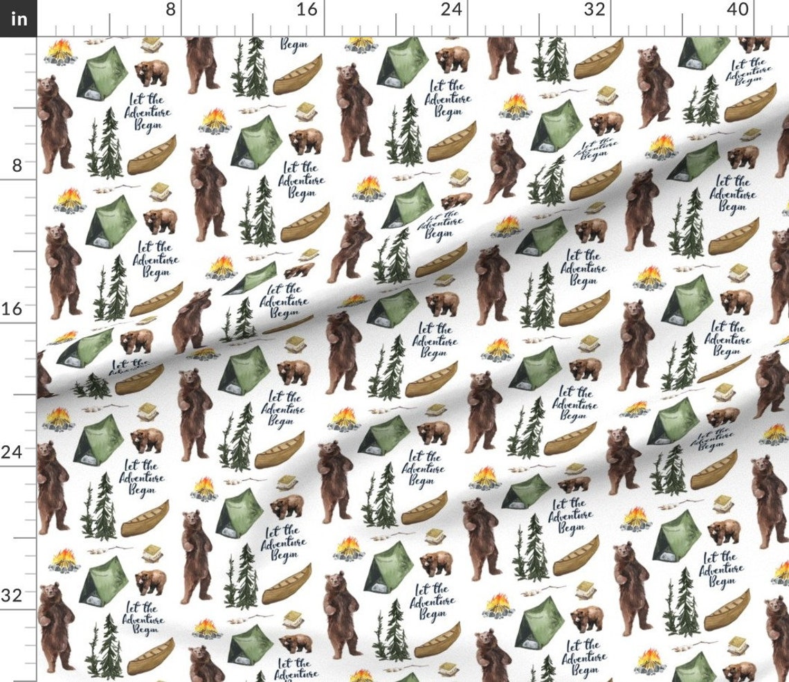 Woodland Adventure Fabric Let the Adventure Begin by - Etsy