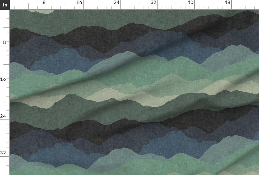 Mountain Range Extra Wide Sateen Fabric- Abstract Mountain by Pascale_dilger_design - Dark Ombre ...