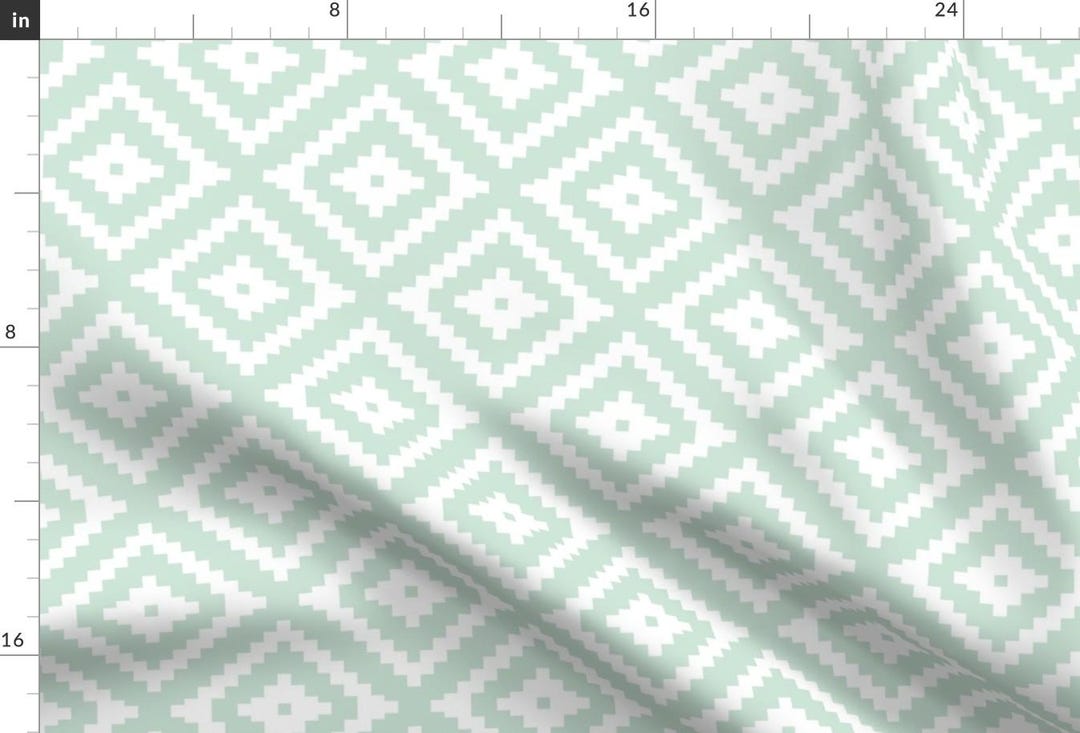 Aztec Fabric - Aztec // Mint by Littlearrowdesign - Aztec Cotton Fabric ...