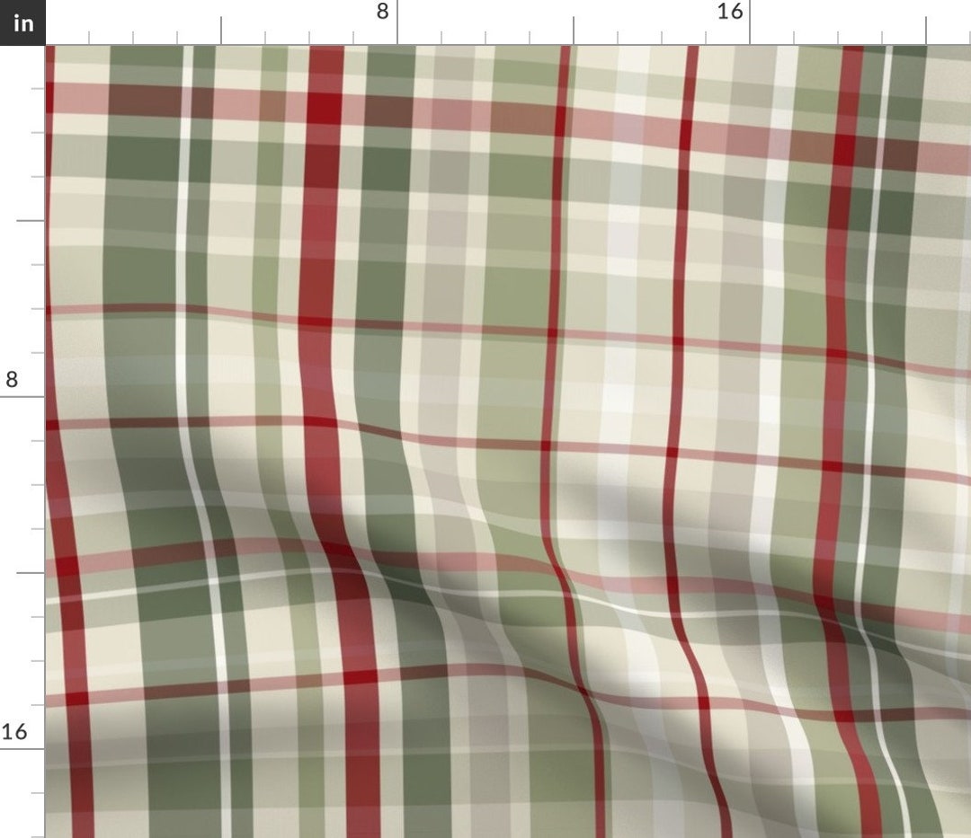 Holiday Plaid Fabric Christmas Plaid by Shelleywinters Rustic Farmhouse ...