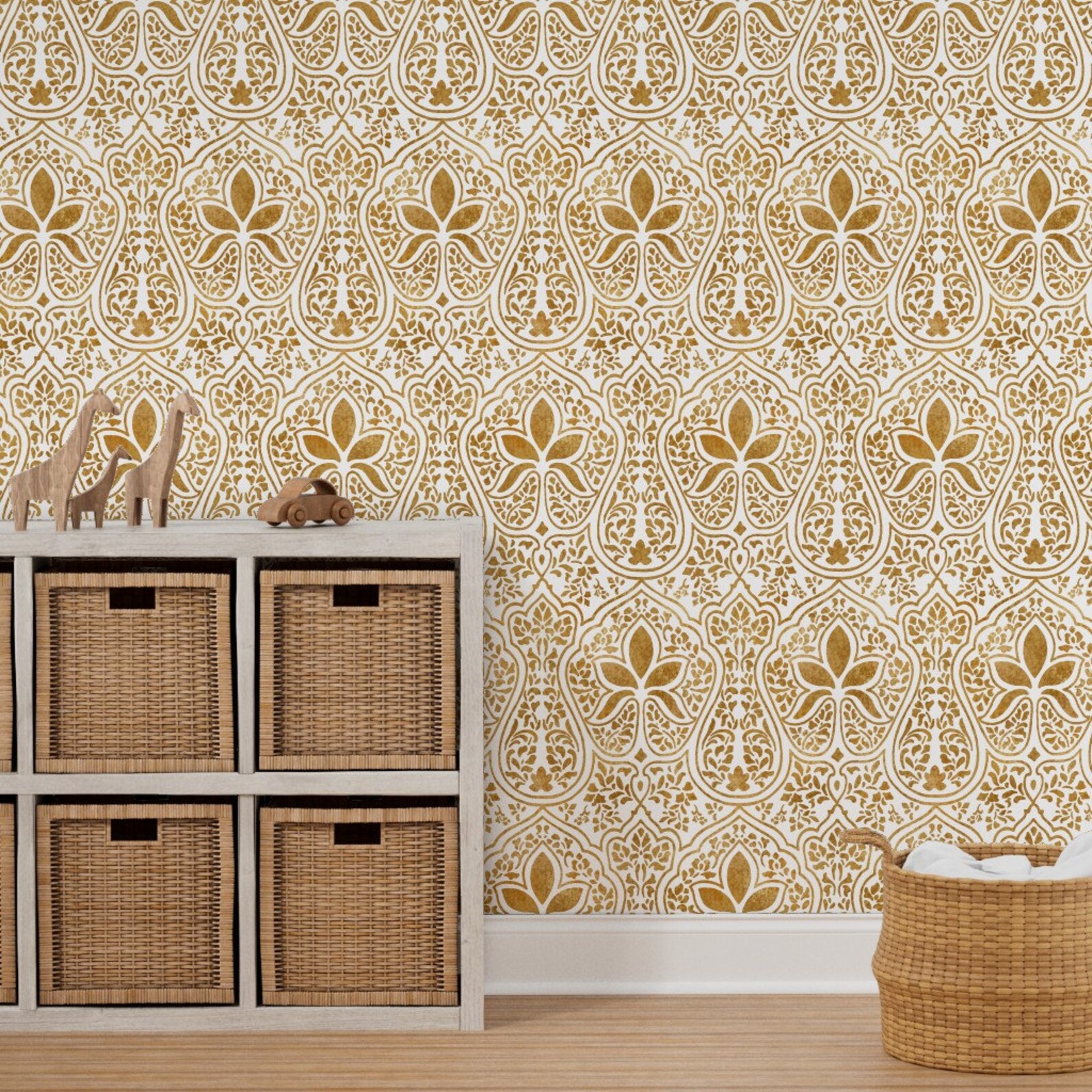 Indian Wallpaper Rajkumari White and Gilt Gold by - Etsy