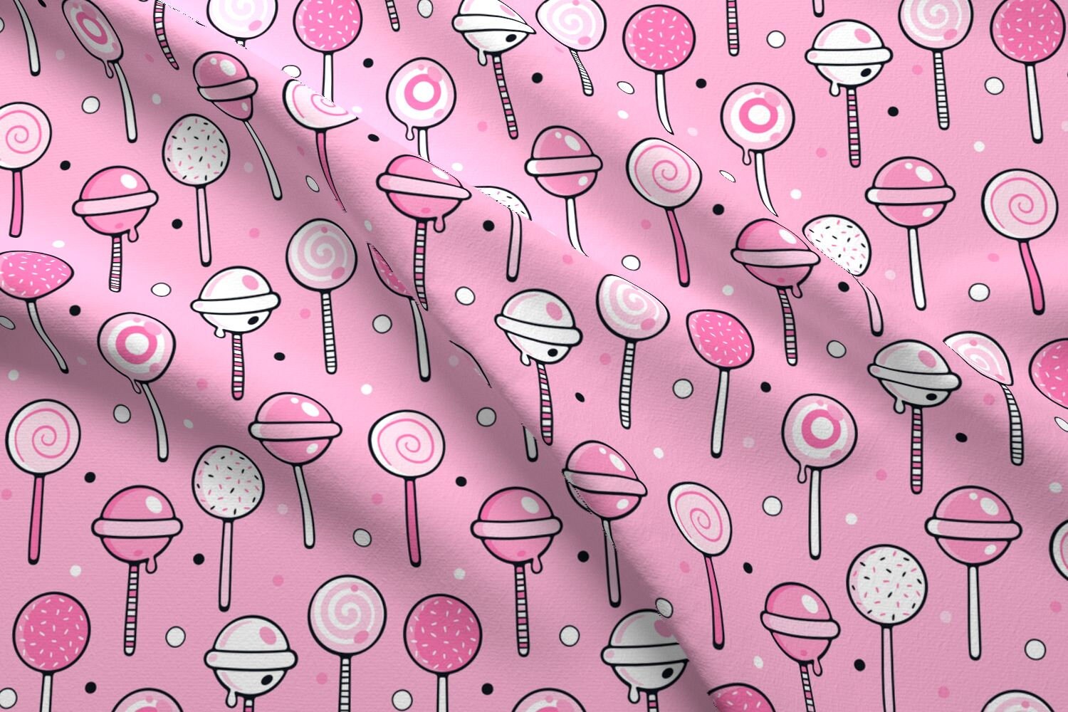 Pink Lollipop Fabric Sweet Lollipop By Nossisel Pink | Etsy