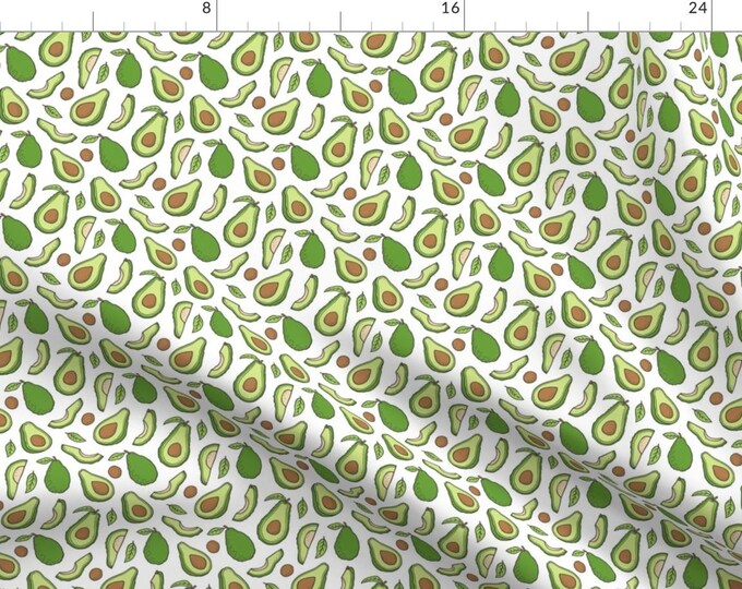 Fresh Avocadoes Green Food Pattern Fabric by Hothibiscus Cotton ...