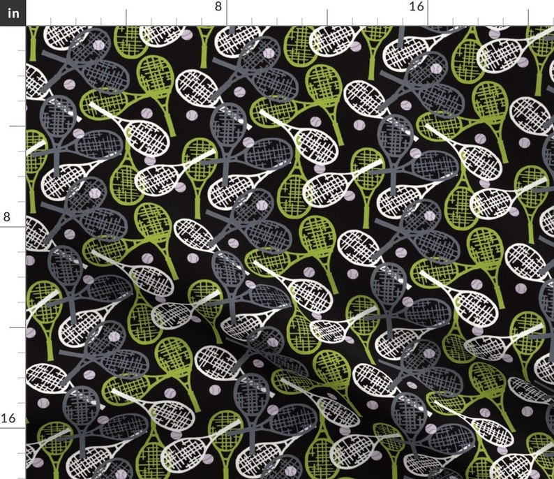 Tennis Fabric Tennis in Lime Gray by Lauriekentdesigns - Etsy