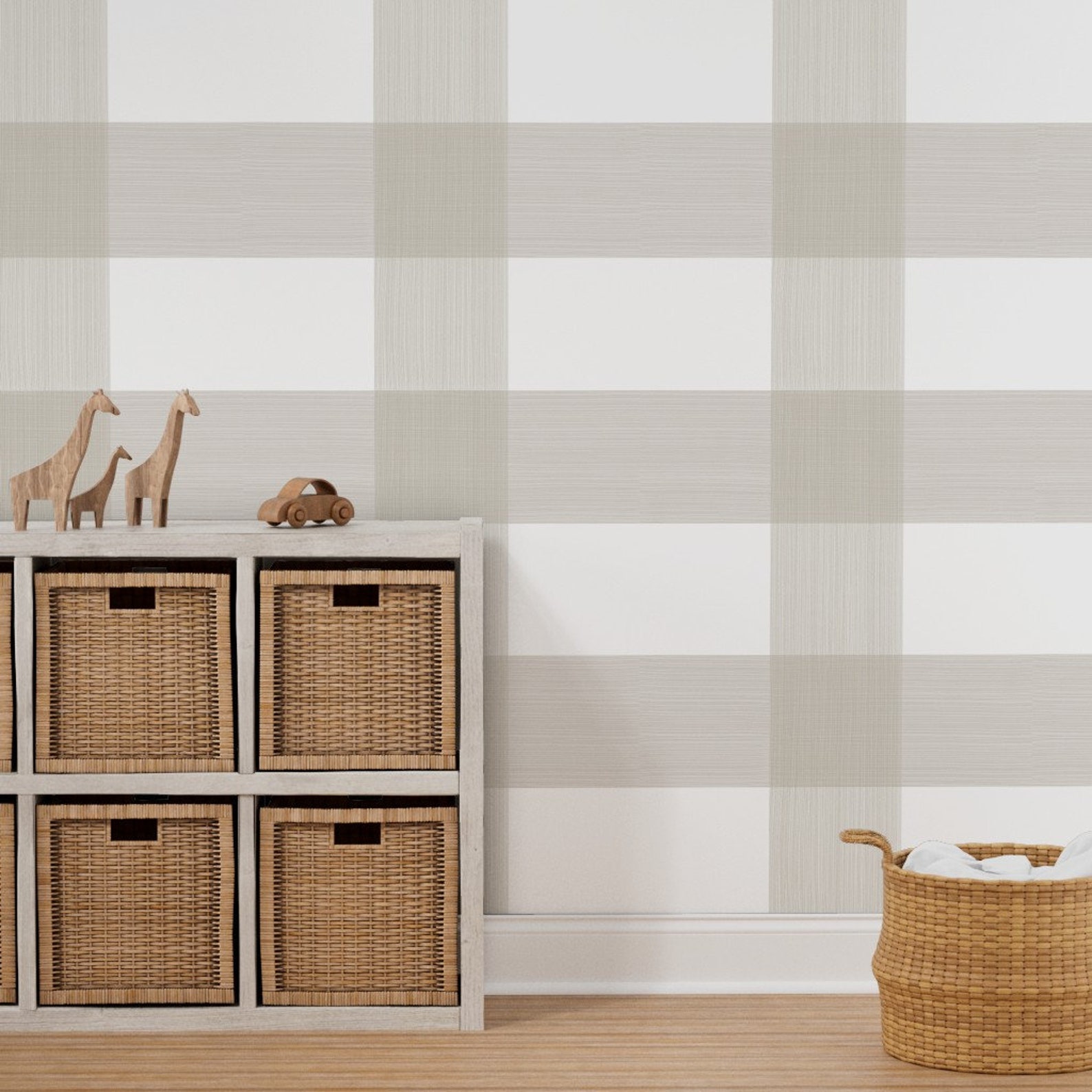 Buffalo Plaid Wallpaper Putty 8 Buffalo Plaid by - Etsy