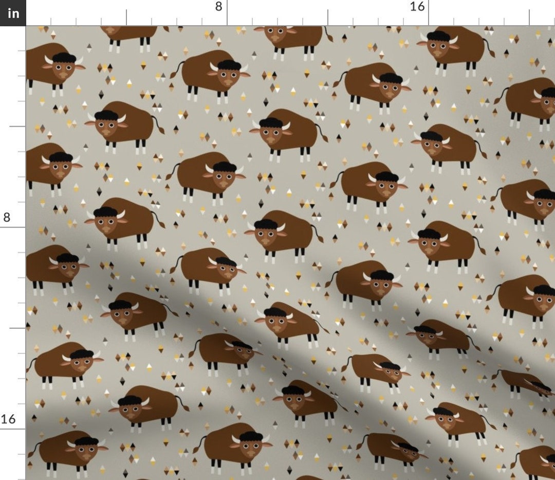 Buffalo Fabric Buffalo by Heleenvanbuul Southwestern Baby Nursery ...