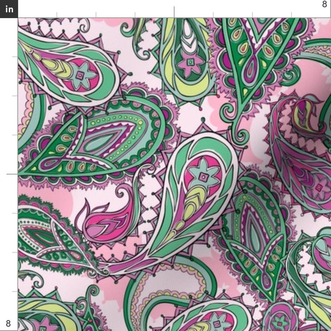 Paisley Fabric Fun and Games-happy Fuchsia by Melissa Colson - Etsy