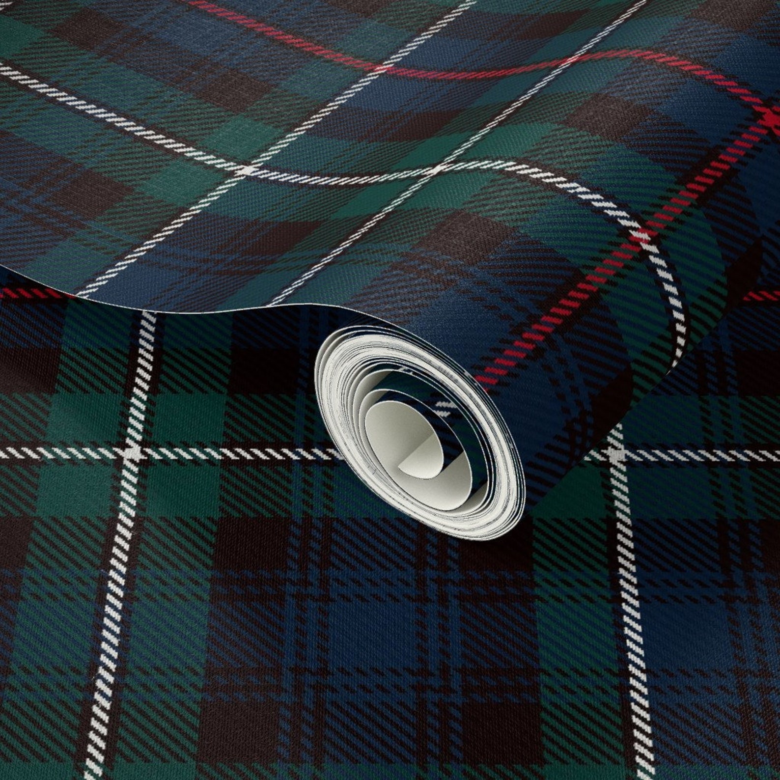 Plaid Wallpaper Mackenzie Tartan Plaid by Laurawrightstudio - Etsy