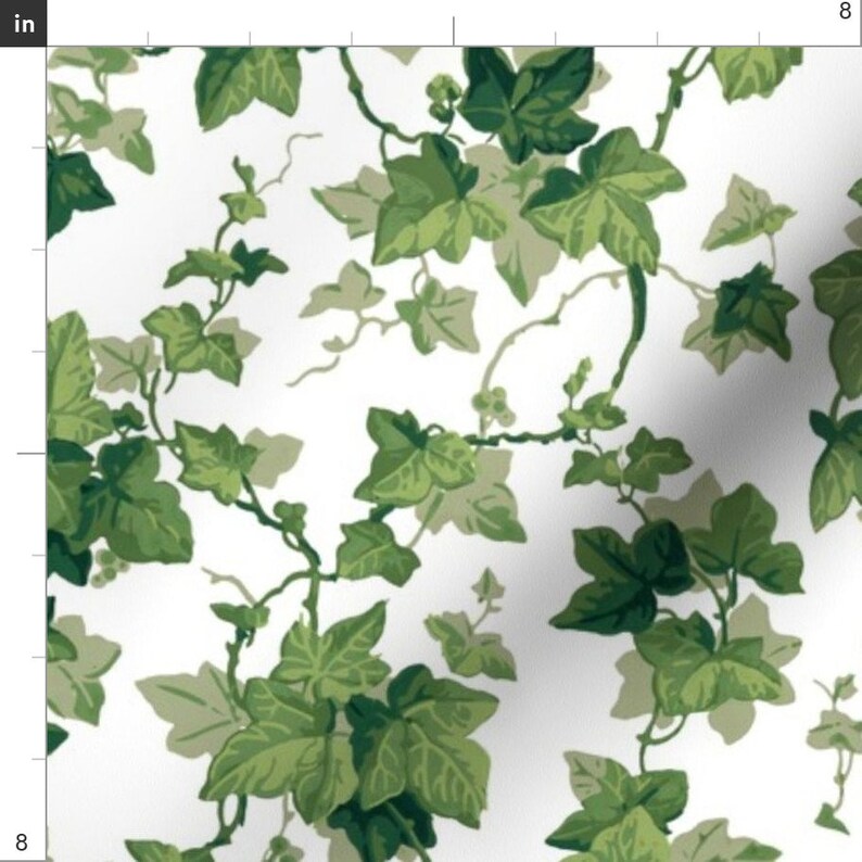 Green Ivy Leaves Fabric English Ivy Bright By | Etsy