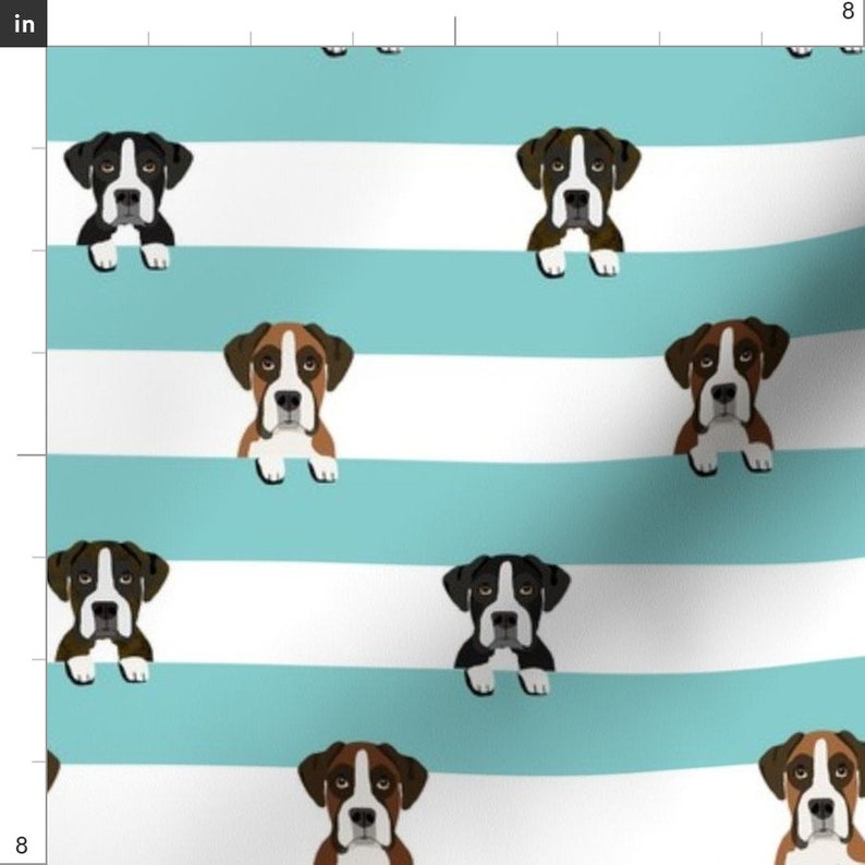 Boxer Fabric Boxer Stripes Dog Fabric Blue By Petfriendly | Etsy