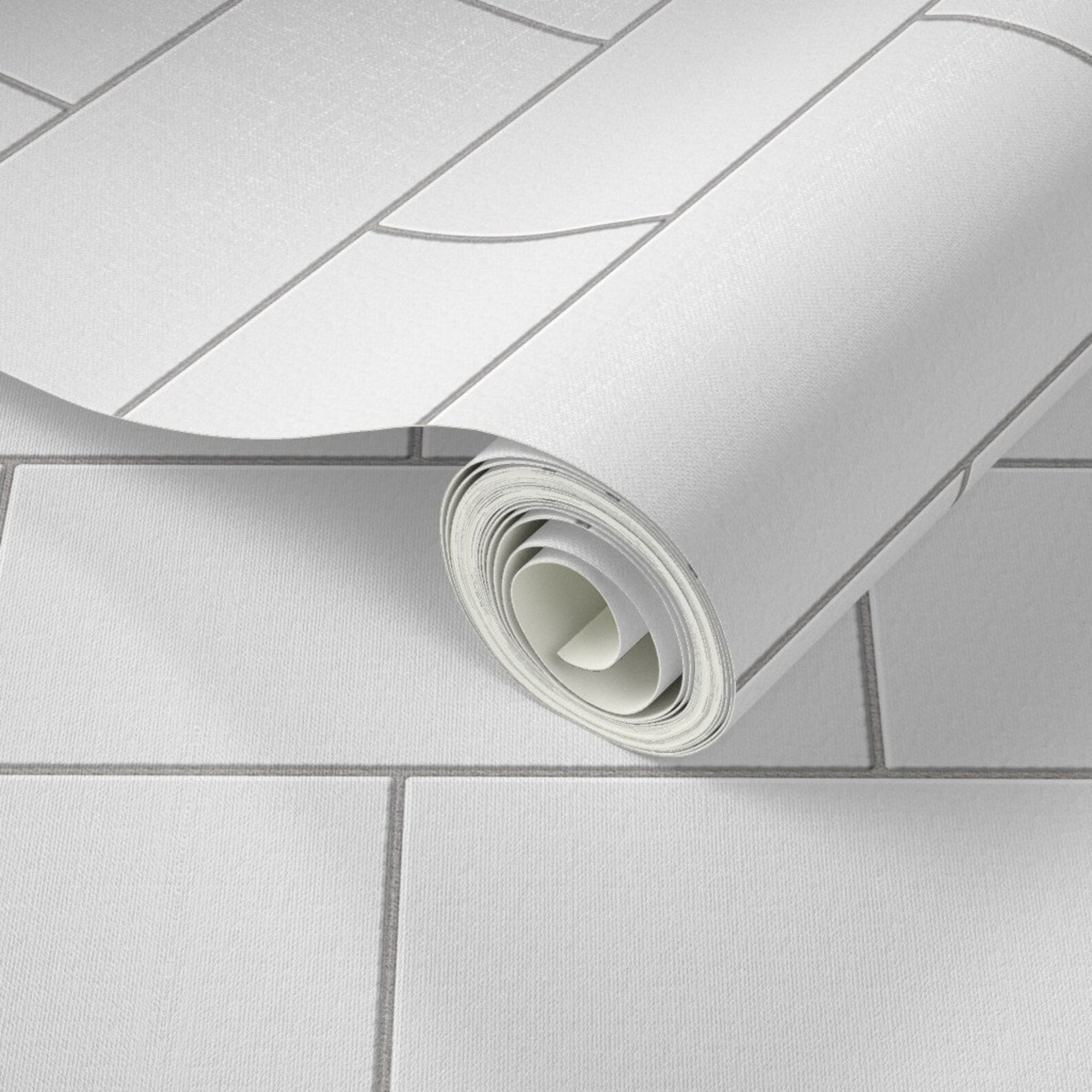 Brick Wallpaper Subway Tile White by Glimmericks Brick - Etsy