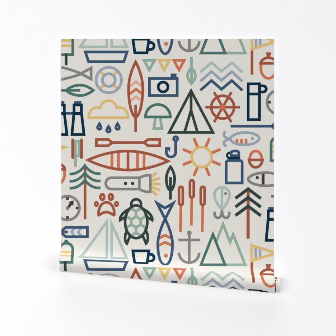 Lake House Removable Peel and Stick Wallpaper - Cabin Wildlife Camping ...