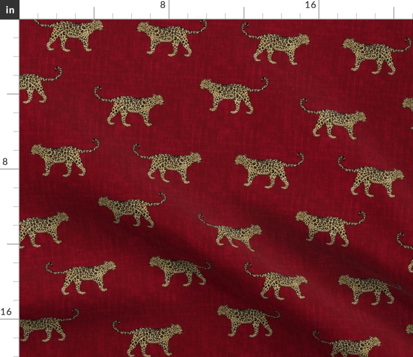 Leopard Fabric Leopard Texture Red by Kimsa Leopard Red - Etsy