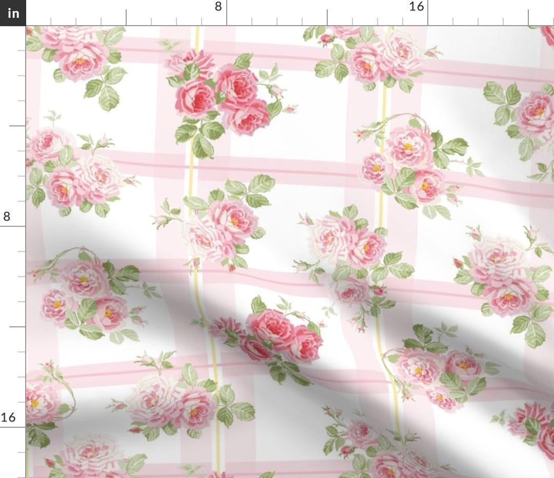 Tartan Rose Fabric Saint Elfswythe Tartan by Lilyoake Tartan Pale Pink ...
