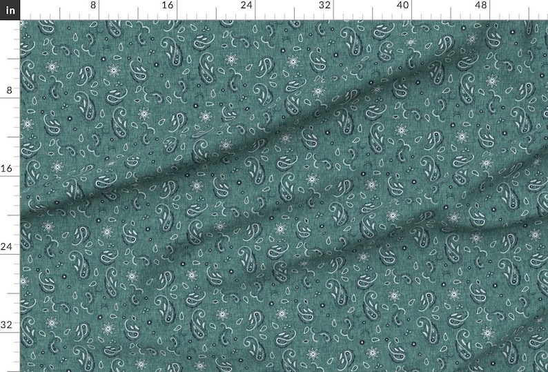 Western Fabric - Western Paisley - Turquoise by Thecalvarium - Western ...