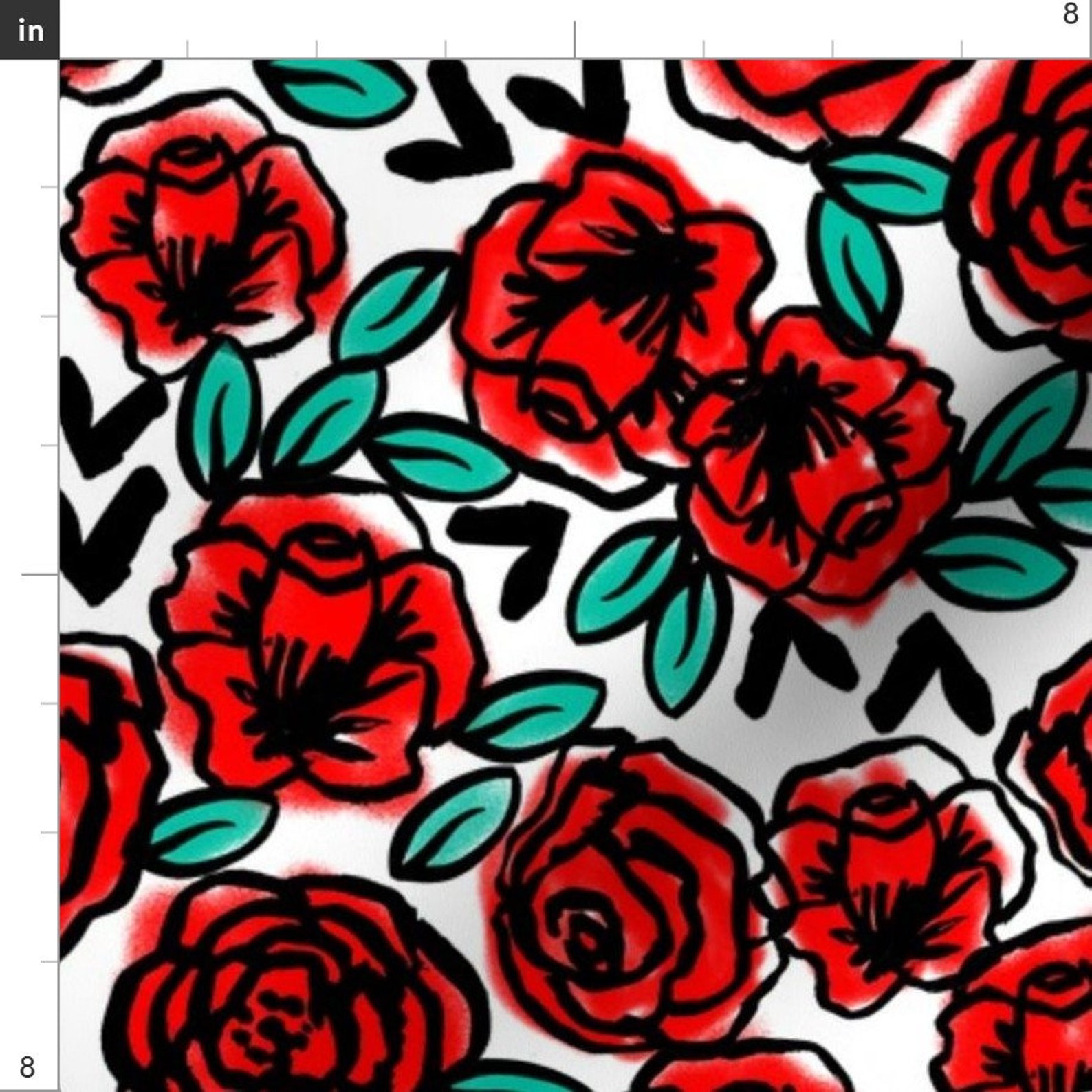 Rose Fabric Roses // Fashion Illustration Print Girls by | Etsy