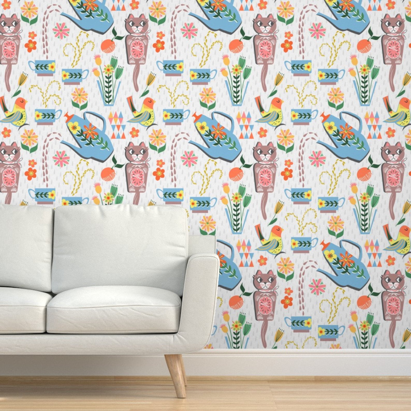 Vintage Kitsch Wallpaper Coffee Break by Landmink Retro - Etsy