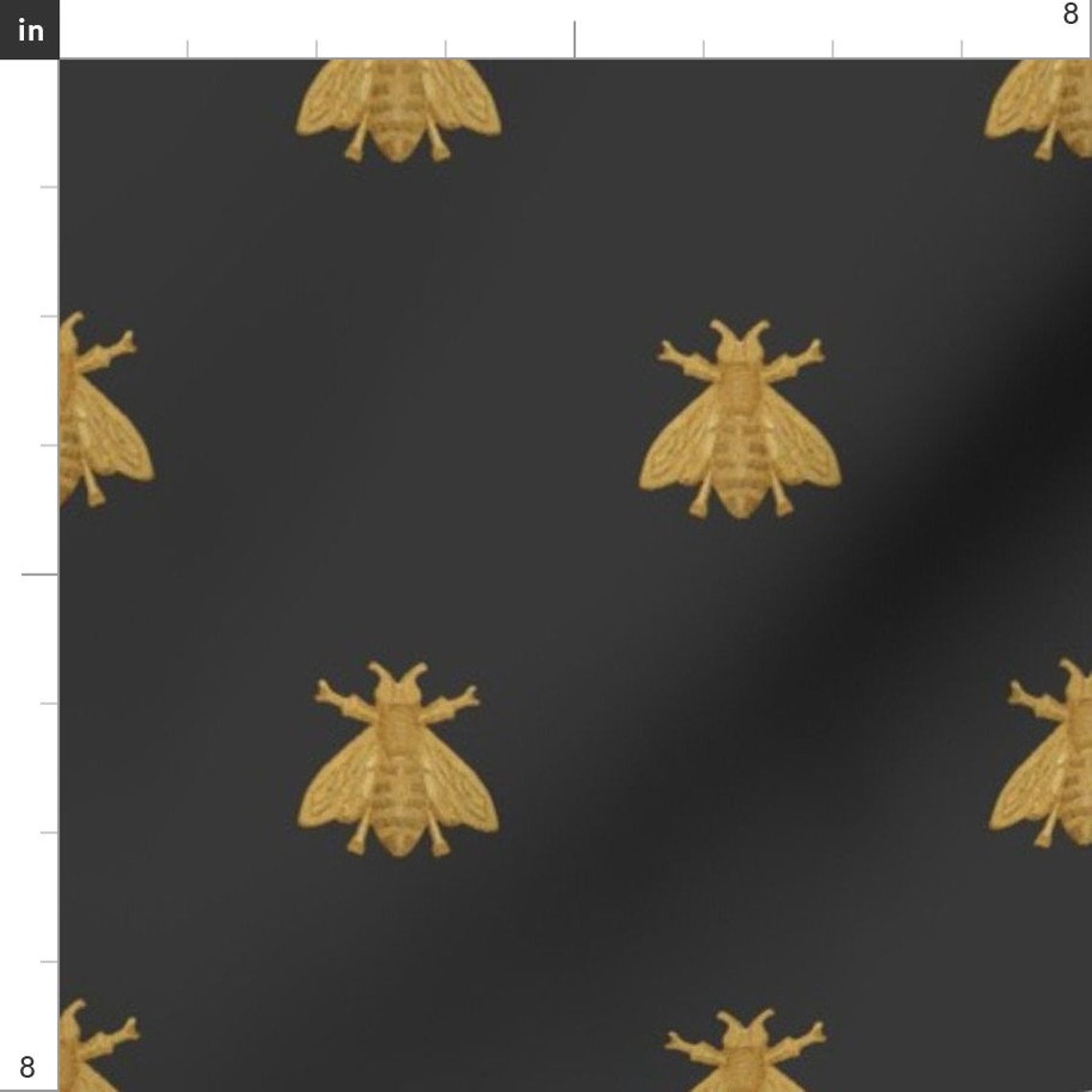 Gilt Fabric Napoleonic Bees Faux Gilt on Cendre by - Etsy