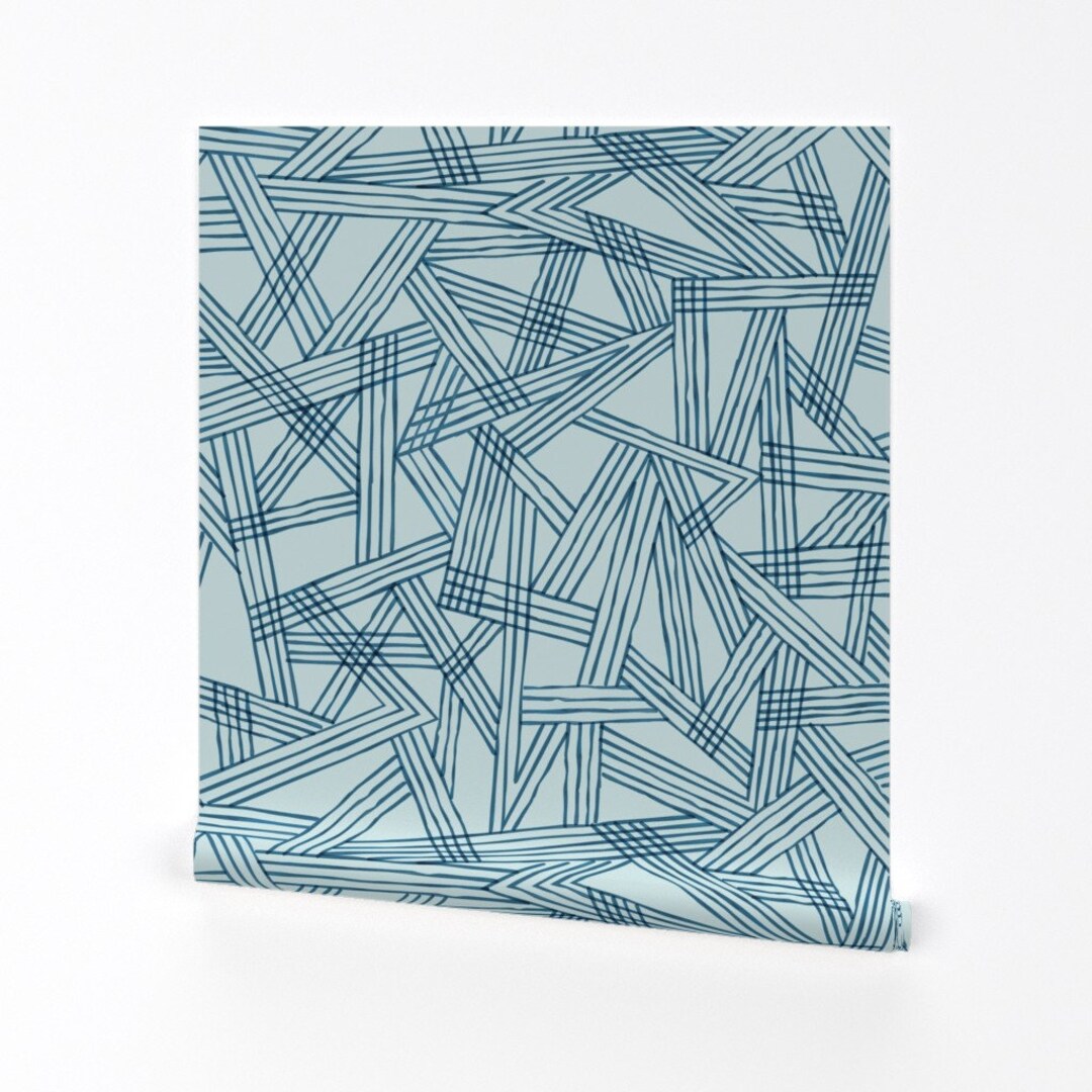 Fragmentation Wallpaper Roosting by Chris Jorge Blue Geo - Etsy