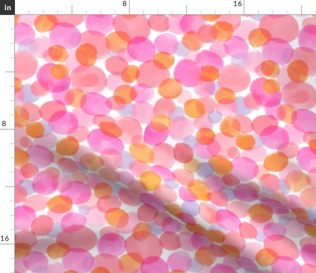 Pink Dots Fabric Garden Party Dots Large by Garden_girl_studio Bright ...