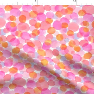 Pink Dots Fabric Garden Party Dots Large by Garden_girl_studio Bright ...