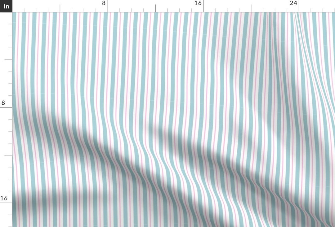 Striped Fabric - Teal & Raspberry Stripes Mini by Quietlycreative ...