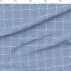 Classic Greek Key Fabric - Greek Keys by Zephyrous - Blue White ...