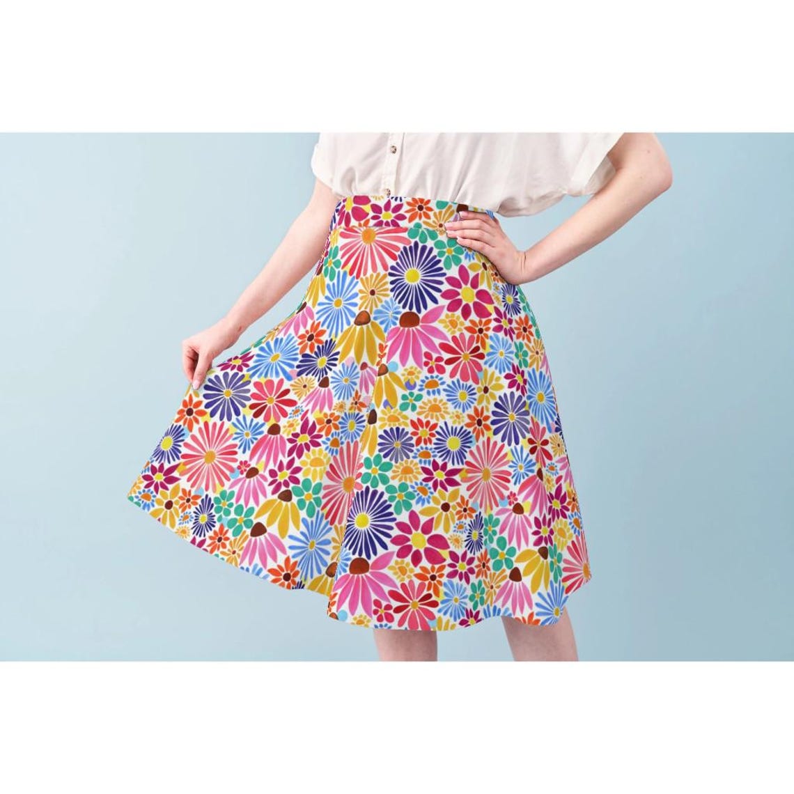 Watercolor Floral Apparel Fabric - Cheerful Daisy Medium by Tigatiga ...