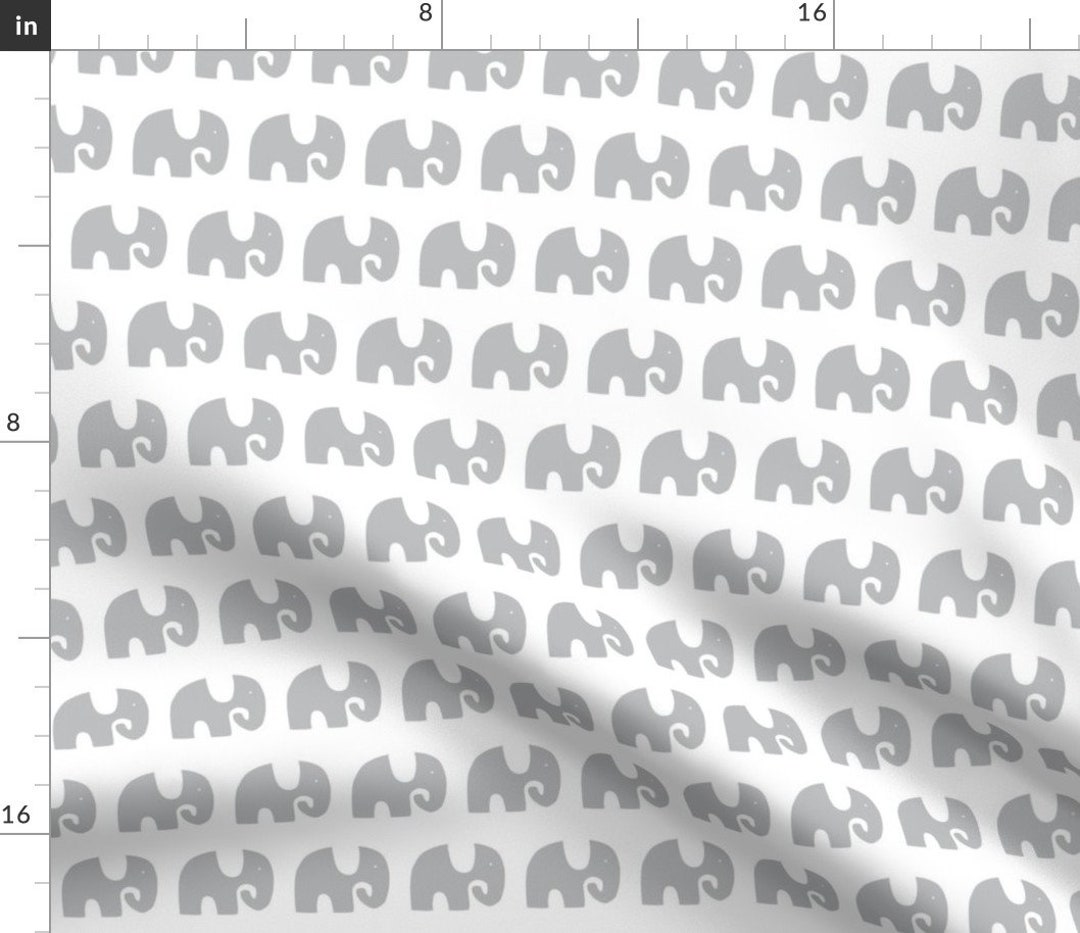 Gray Baby Elephants Fabric Elephant Parade Grey by Stitchpress Gray ...