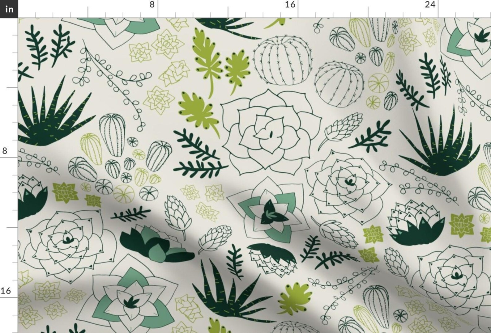 Succulent Garden Fabric - Succulent Garden by Ldpapers - Summer Boho ...