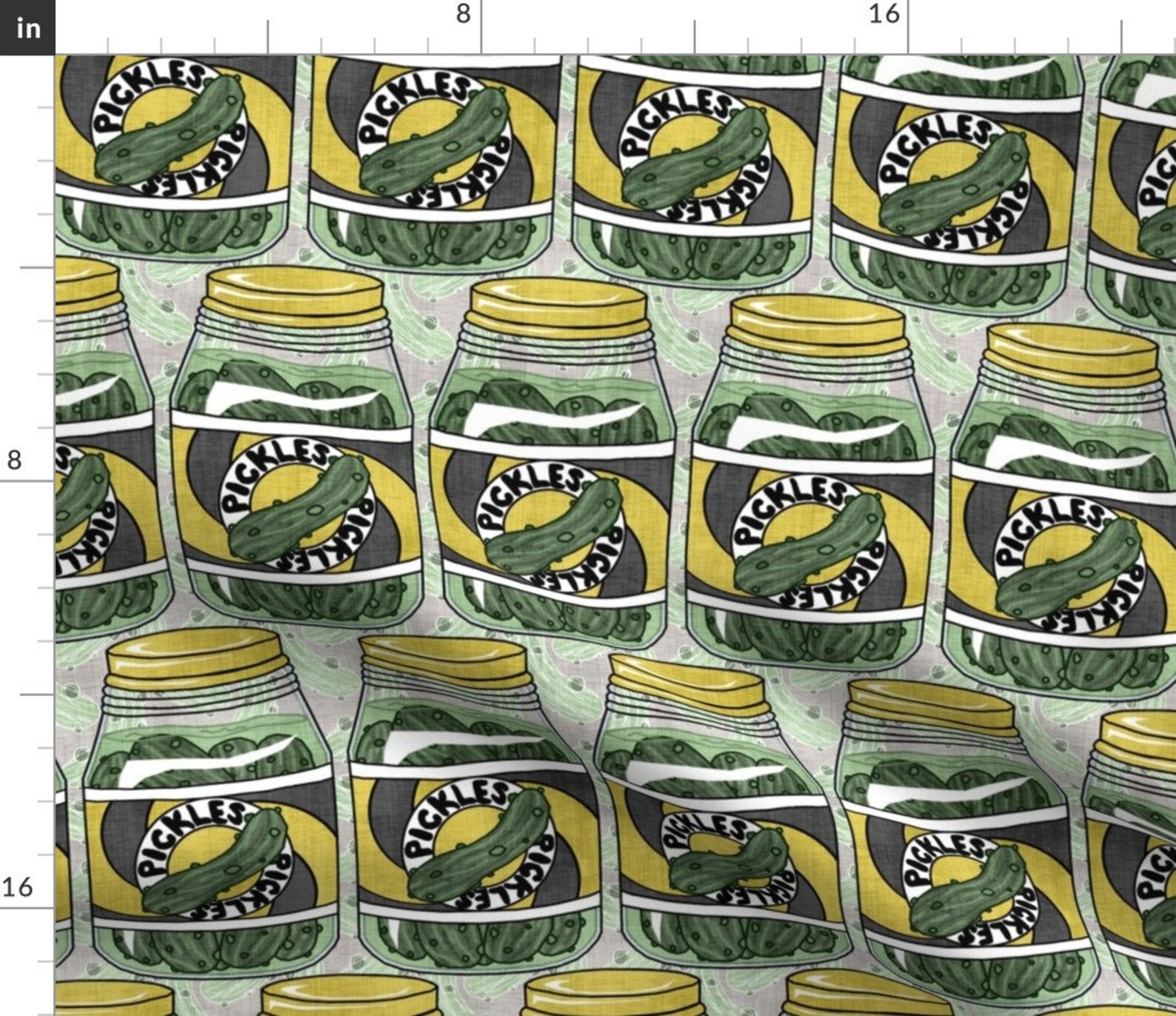 Pickles Fabric A Stockpile of Pickle Jars by Pond Ripple - Etsy