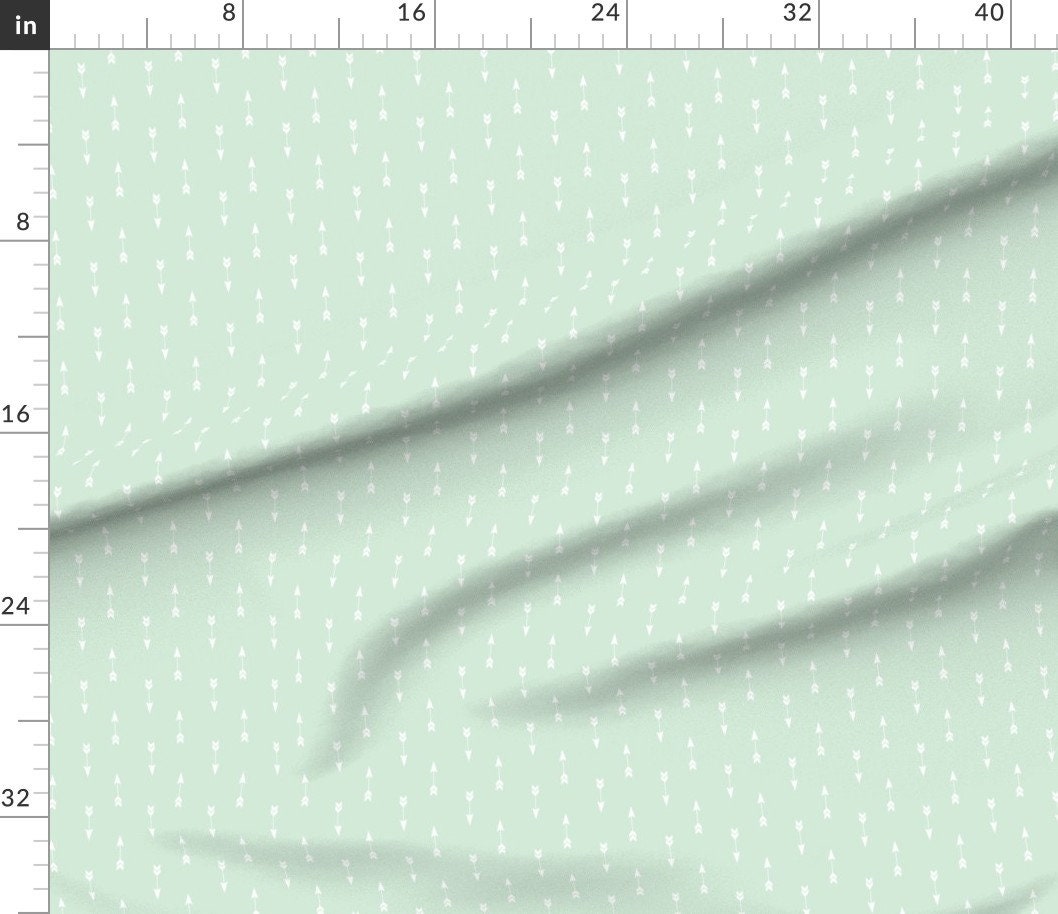 Mint Green Fabric White Arrows by Mint Peony Simple - Etsy